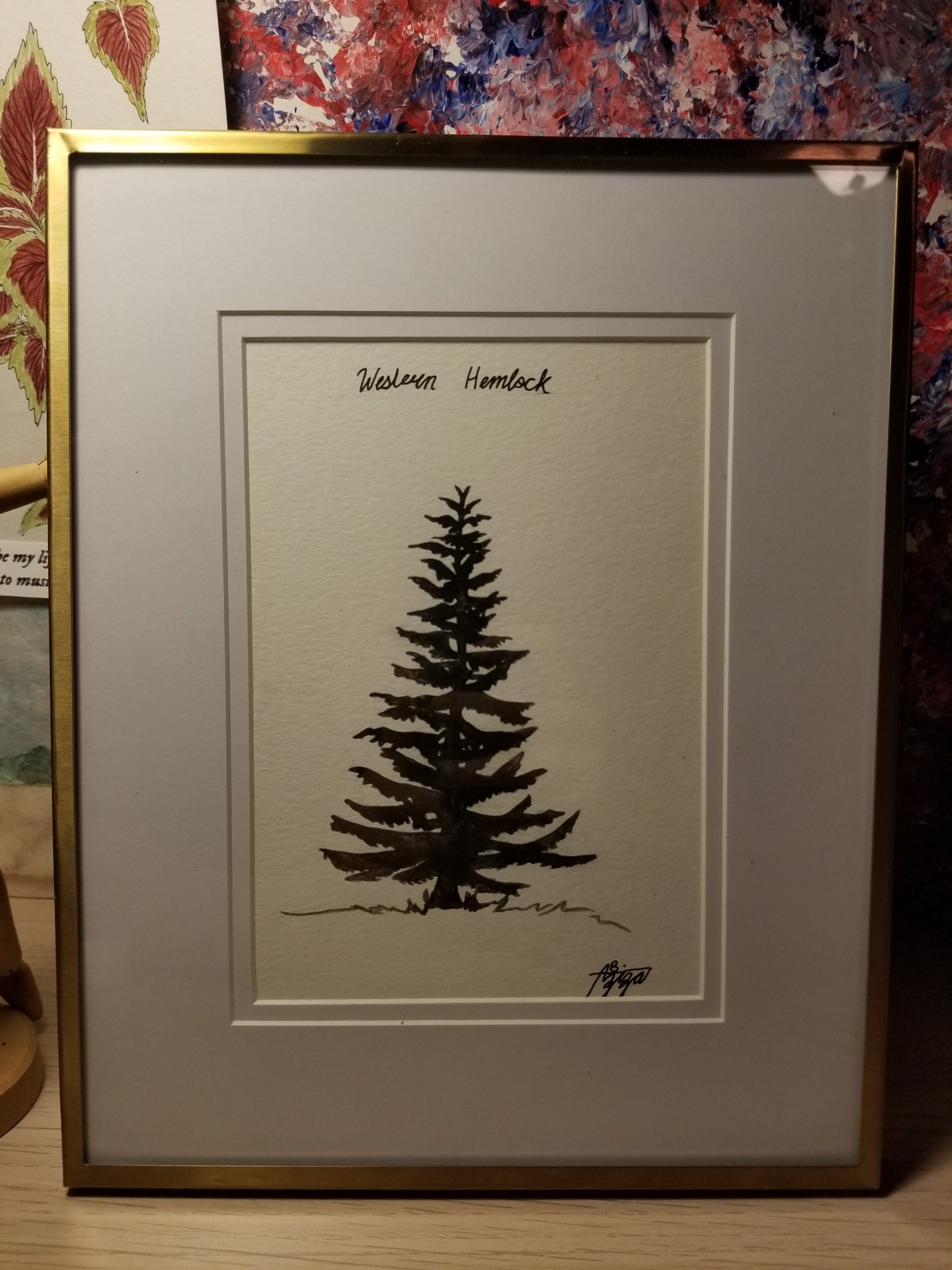 Western Hemlock Original Ink Blot Painting - Etsy