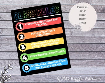 Classroom Rules Sign | Etsy