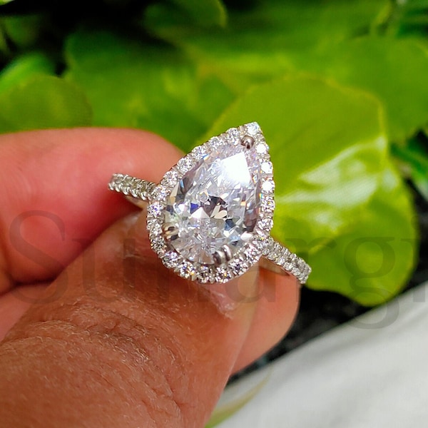 White Sapphire Ring - Etsy