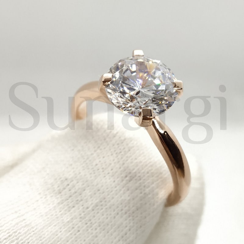 White Sapphire Ring - Etsy