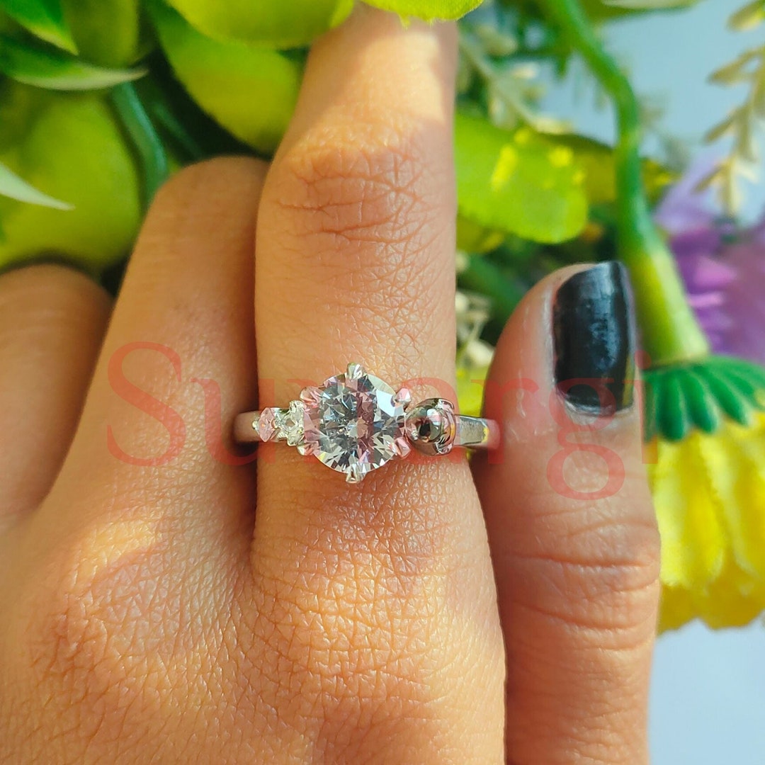 Penguin Wedding Engagement Ring, 1.6 Ct Round Cut White Sapphire ...