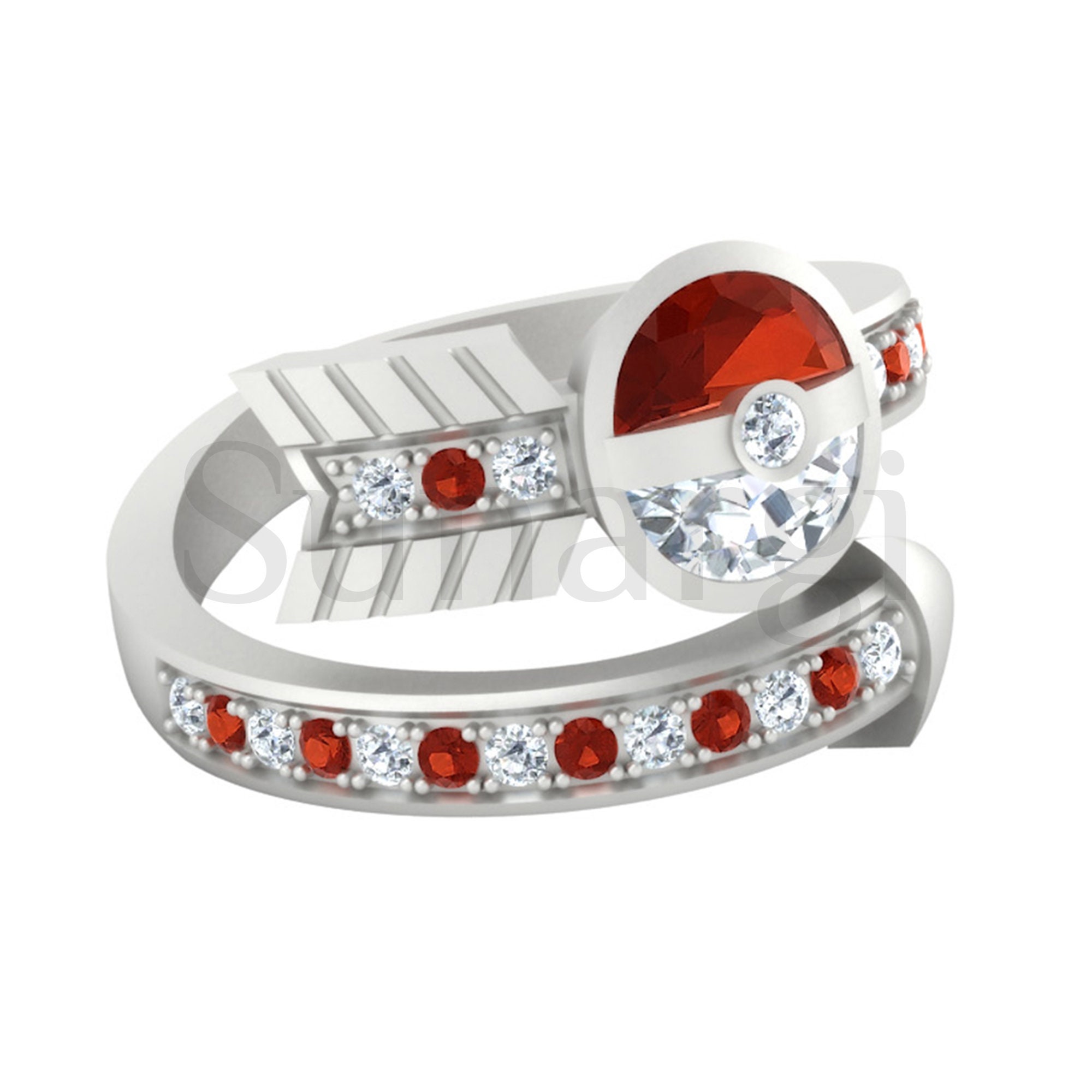 Pokemon Pokeball Inspired Pokemon Engagement Ring Nintendo | Etsy