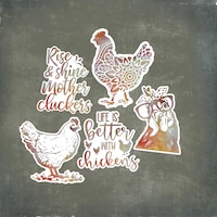 Farm Charm Sticker Set, Chicken and Plant Stickers - Etsy