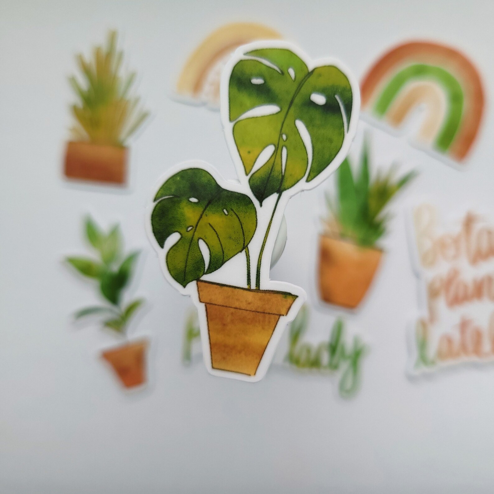Watercolor Plant Lady Sticker Set | Sticker Pack | Waterproof | Botany ...
