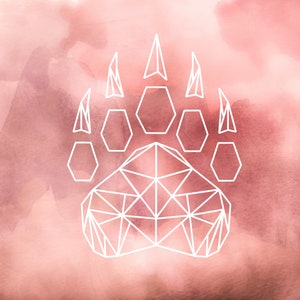 Geometric Bear Paw Vinyl Decal Paw Print Nature | Etsy