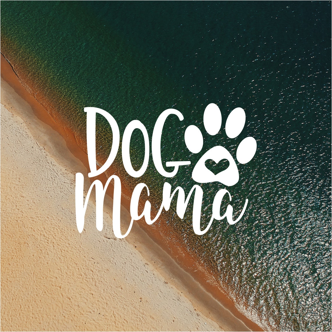 Dog Mama With Paw Print Vinyl Decal | Paw Print Decal | Pet Lover | Dog ...
