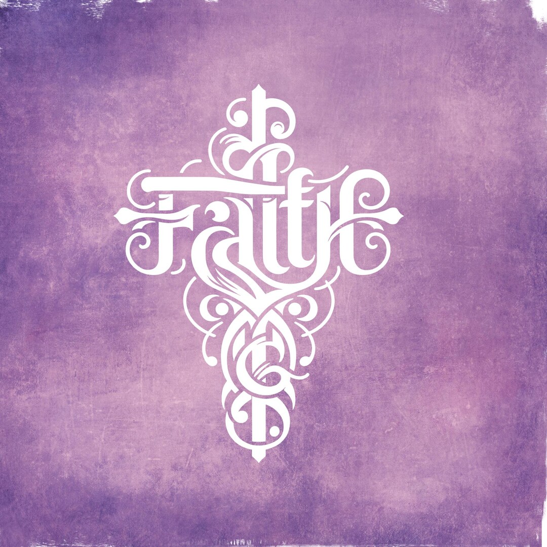 Faith in Scroll Cross Vinyl Decal, Religious, Christian, Faith Decal ...
