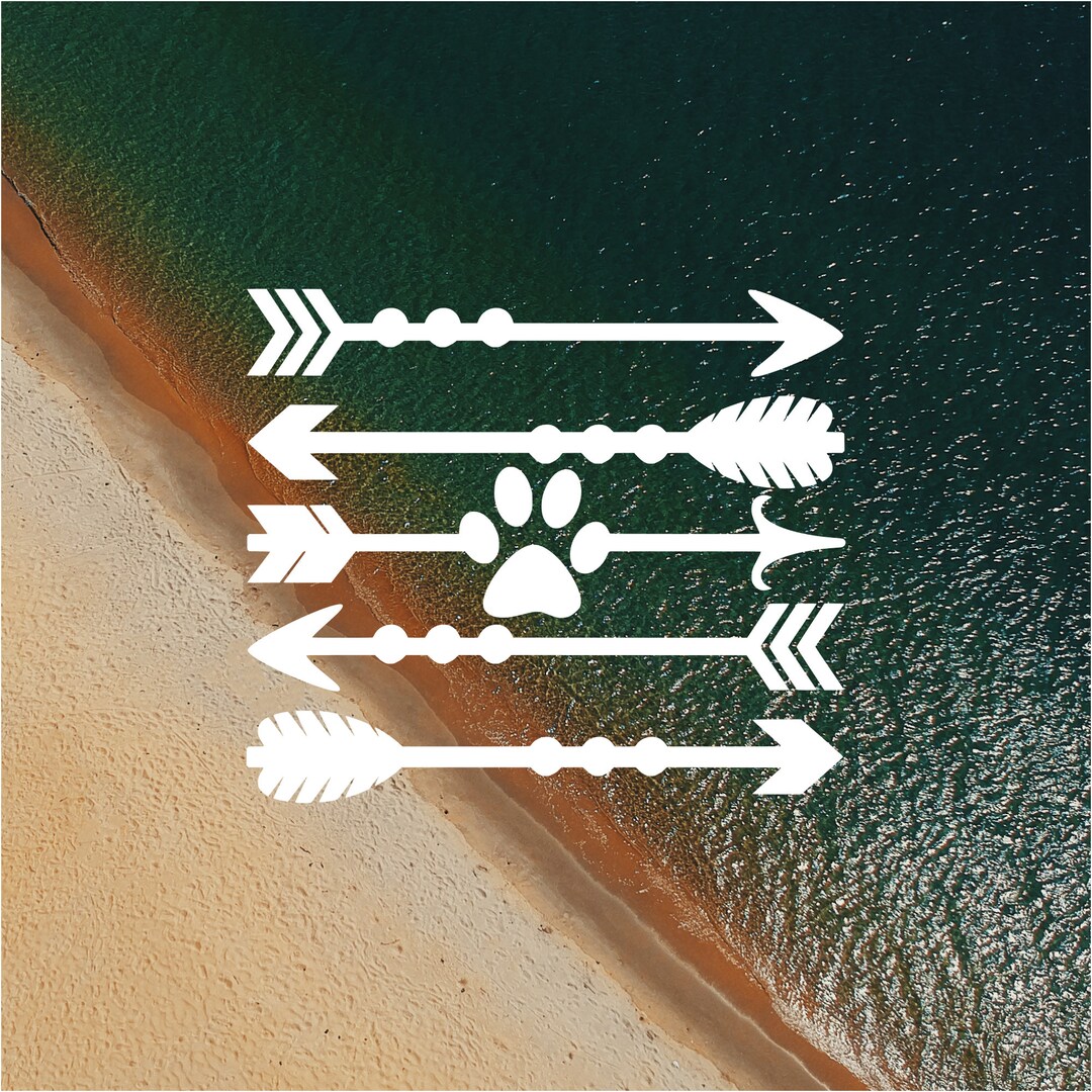 Paw Print Arrows Vinyl Decal Boho Pet Decal Pet Lover Dog Mom Pets ...