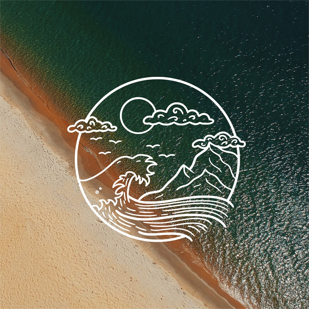 Mountain Ocean Waves Vinyl Decal Car Decal Window Decal Adventure Lover ...