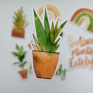 Watercolor Plant Lady Sticker Set | Sticker Pack | Waterproof | Botany ...