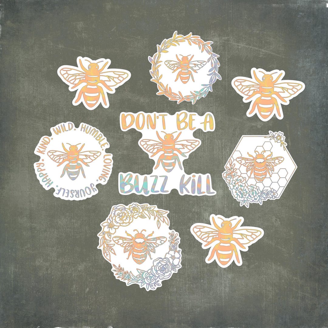 Don't Be A Buzz Kill Bee Sticker Set | Sticker Pack | Waterproof | Save ...