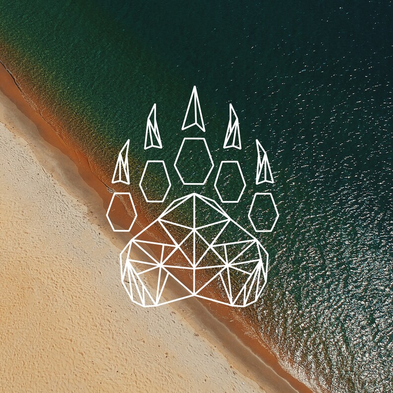 Geometric Bear Paw Vinyl Decal Paw Print Nature Adventure Bear - Etsy