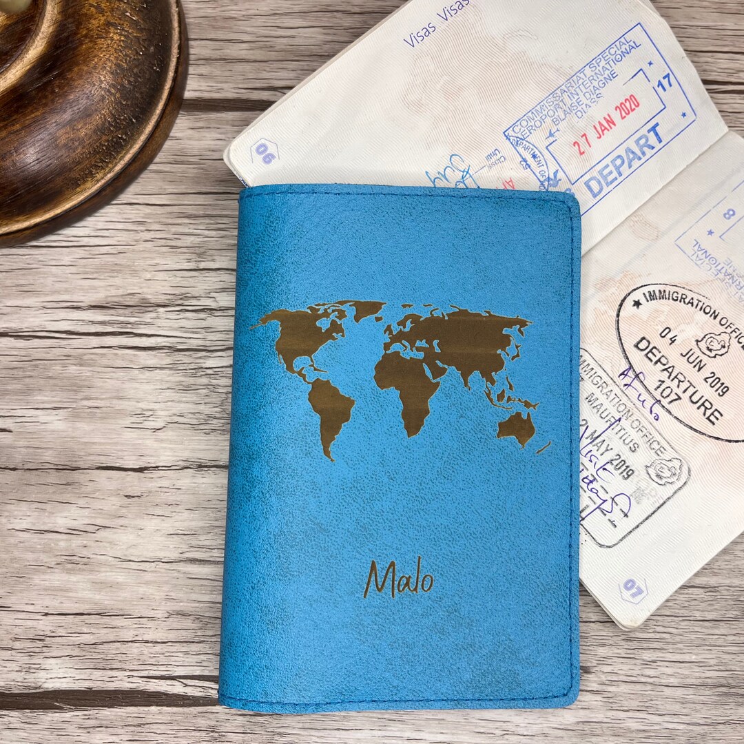 Personalized Passport Cover Sky Blue Customizable Passport Case ...