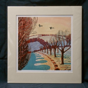 The Plantation an Original Limited Edition Lino Print of a Landscape ...