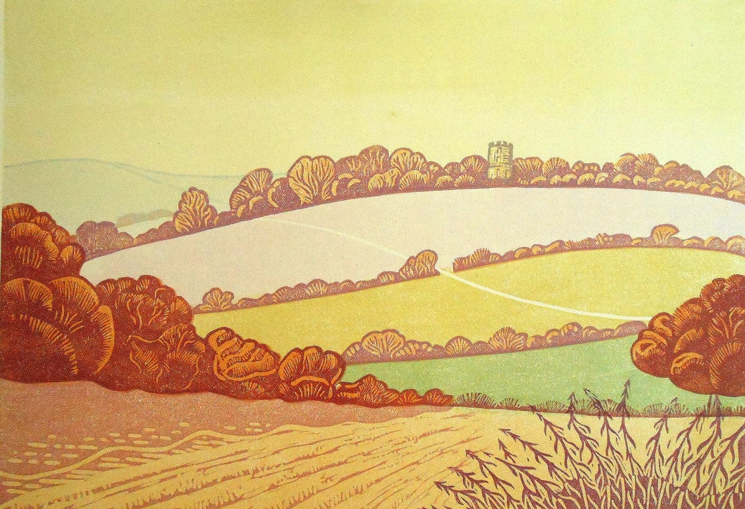 Firle Tower - Original Limited Edition Lino Cut of Firle Tower at the ...