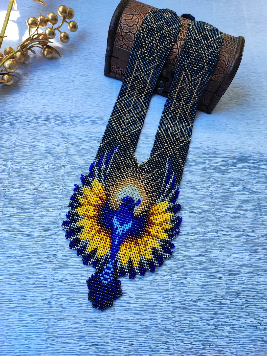 Gerdan Phoenix, Traditional Necklace, Long Gerdan, Seed Bead Gerdan ...