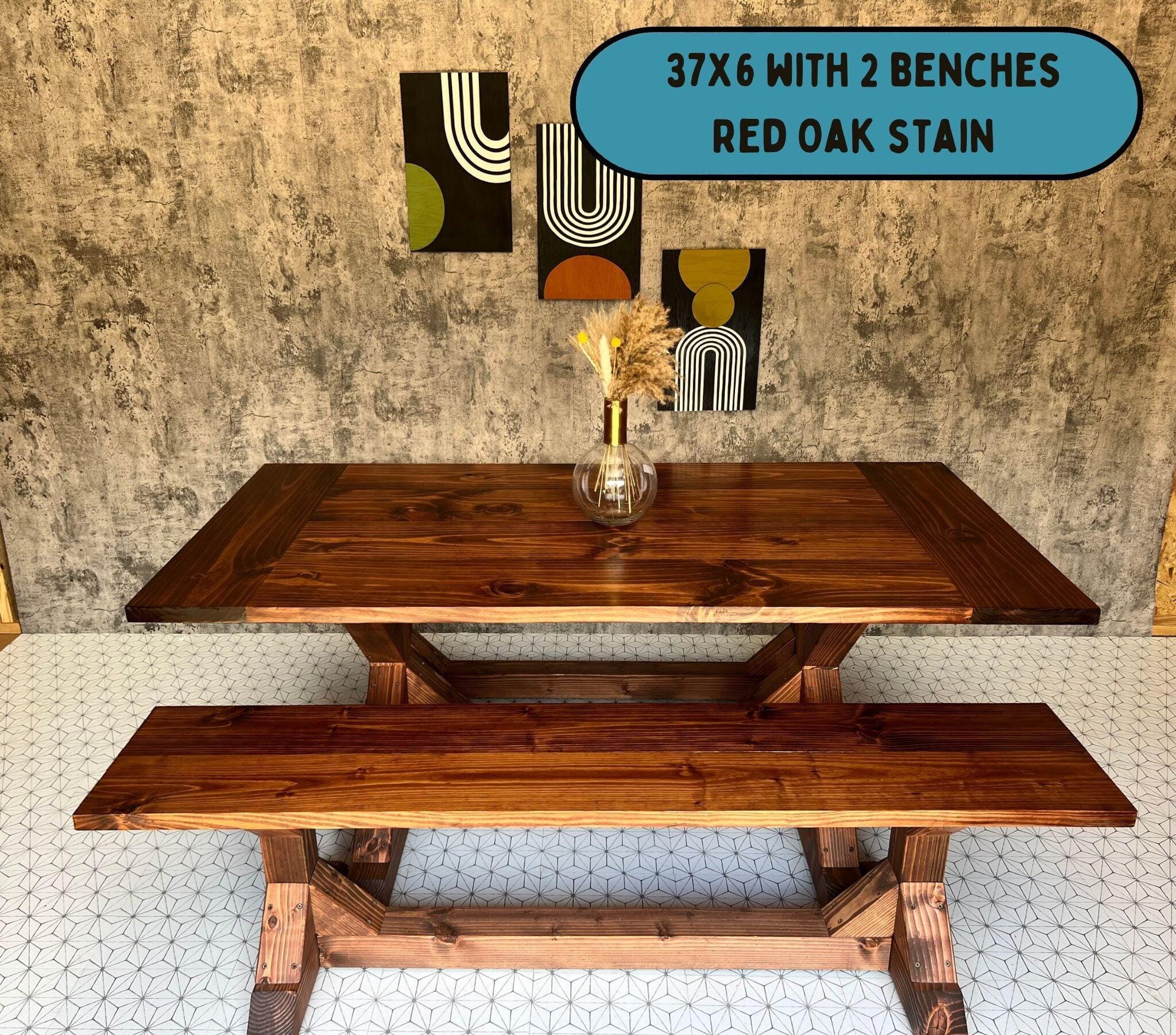 Rustic Wood Trestle Dining Table Rustic Kitchen Table Wood Dining Table ...