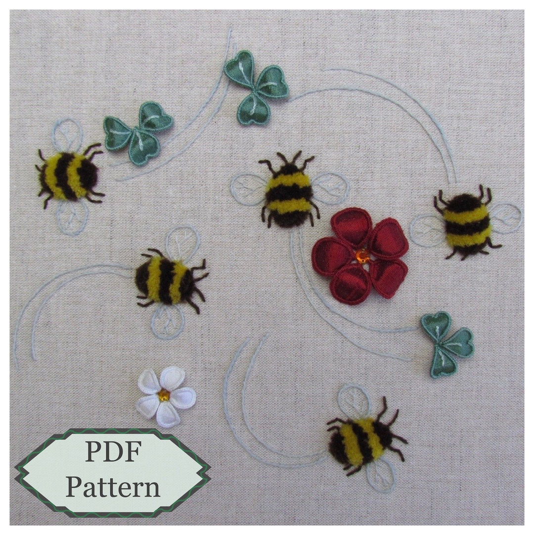 Bee Embroidery: Crewel and Stumpwork Embroidery PDF - Etsy