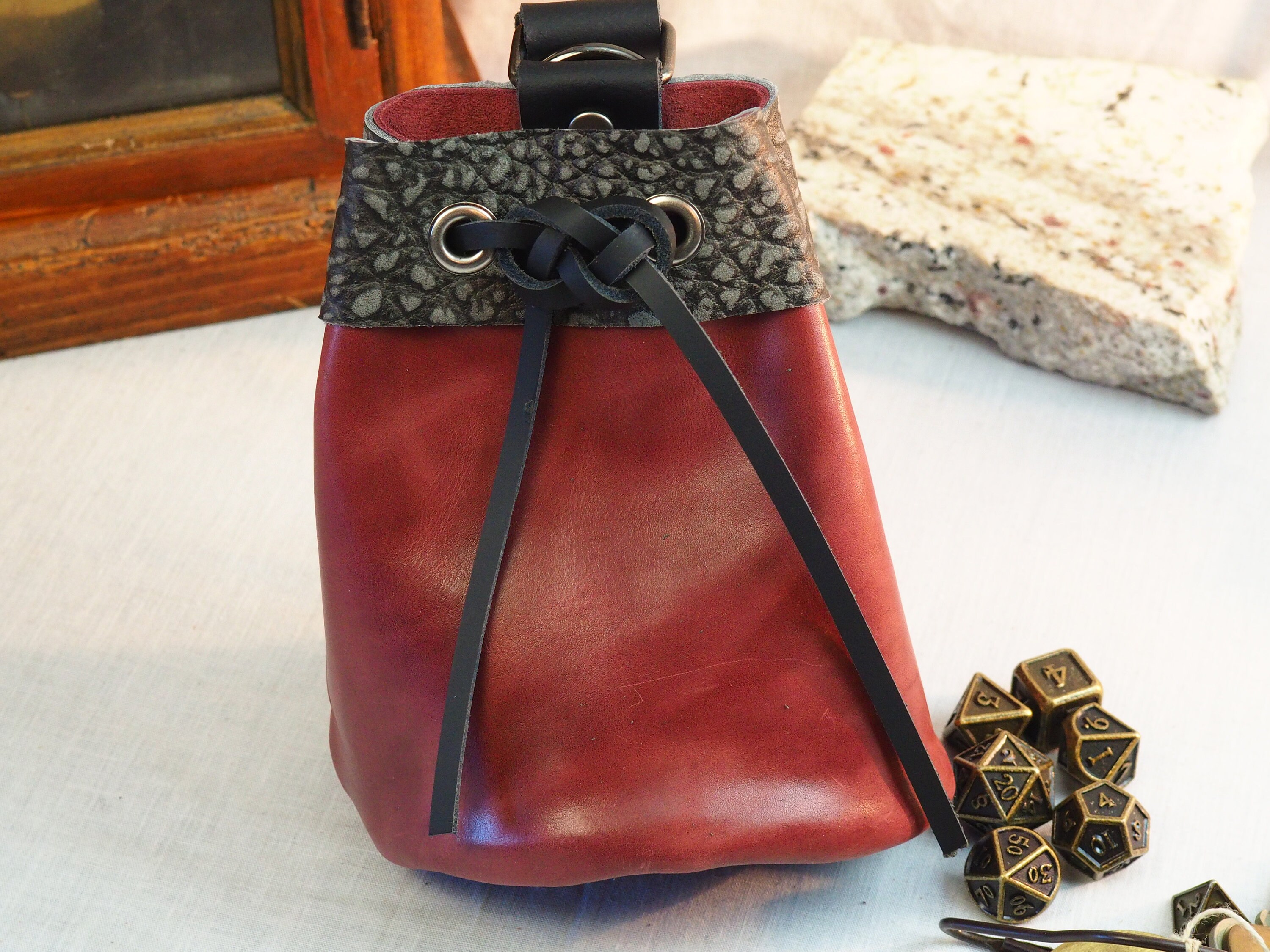 Custom Leather Drawstring Dice Pouch Medieval Renaissance | Etsy