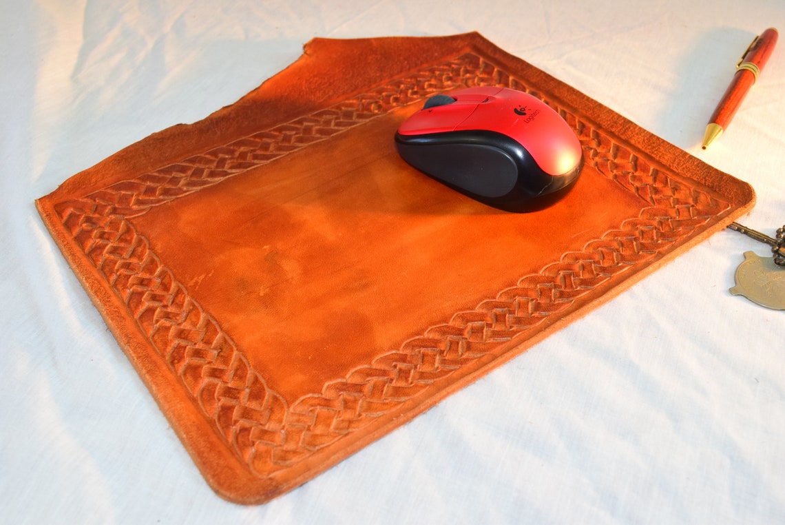 Handmade Leather Celtic Pattern Mouse Pad Mousepad for Desk - Etsy UK