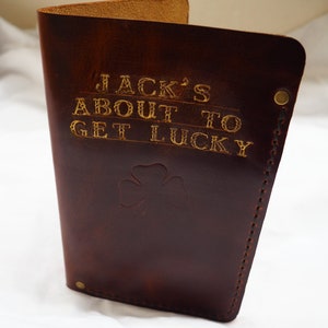 Personalized Leather Lottery Ticket Holder; Custom Leather Document ...