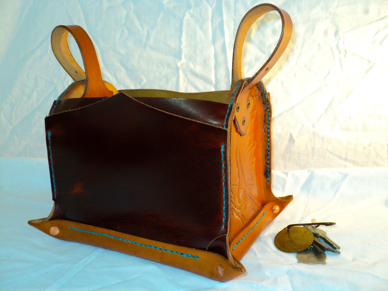 Custom Leather Desk Organizer Workbench Caddy Tool Storage | Etsy