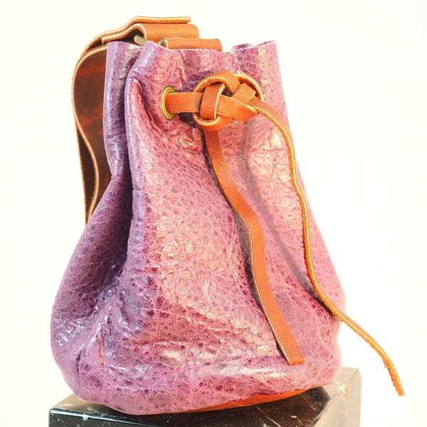 Leather Drawstring Pouch - Etsy