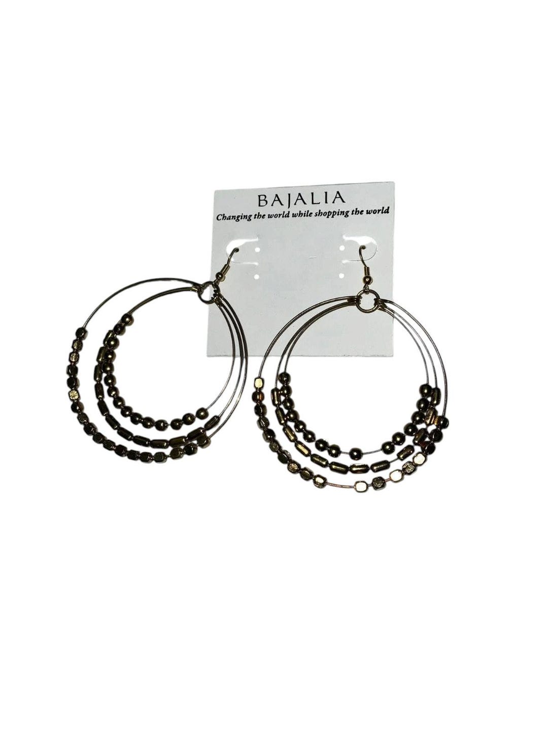 Iris Apfel & Bajalia 3-tier Beaded Hoop Dangle Earrings Silver Tone - Etsy