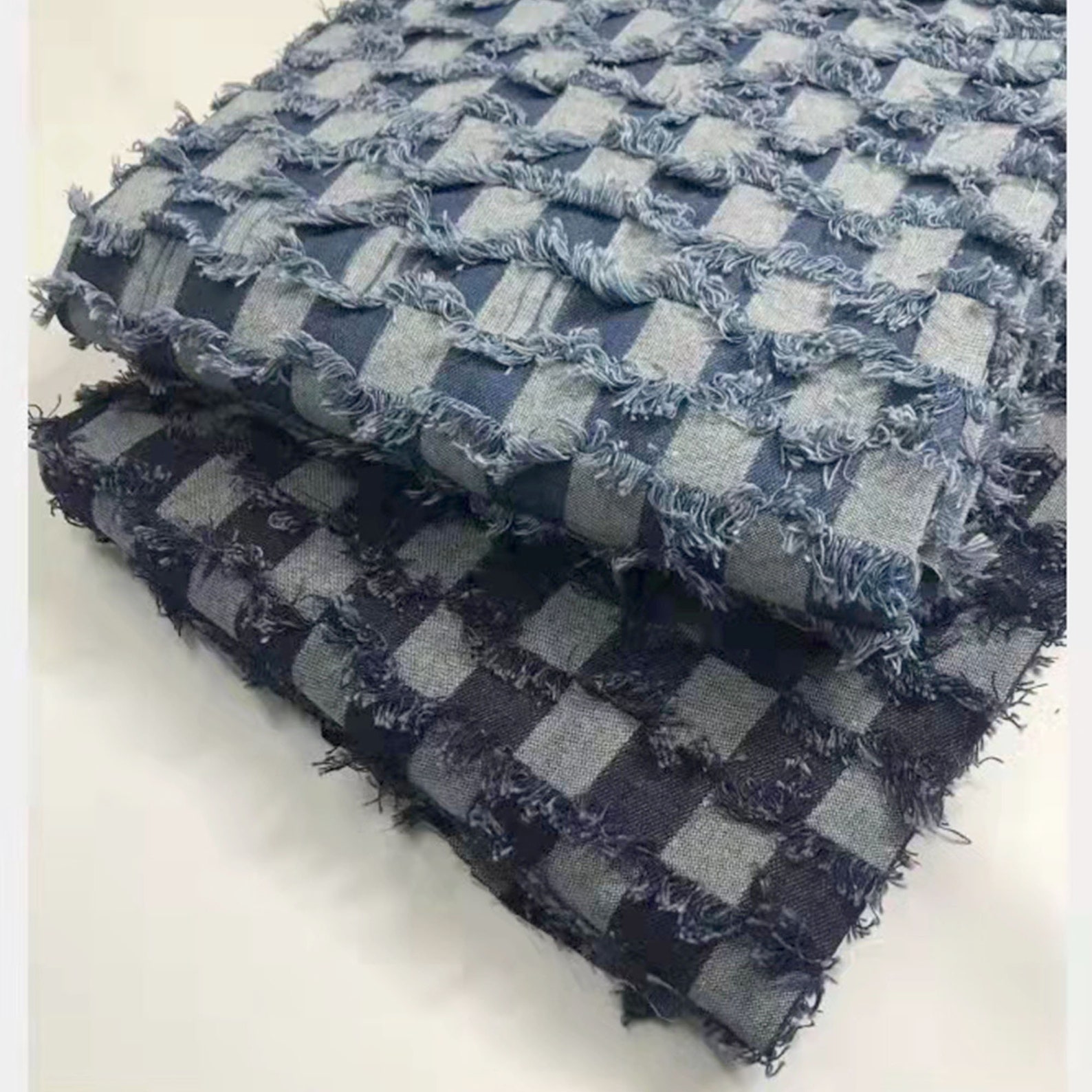 3D Denim Jacket Checks Denim Jacket Check Denim Fabric Unisex - Etsy