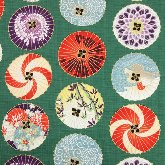 Japanese Prints Cotton Fabric Kimono Fabric Umbrella Prints | Etsy