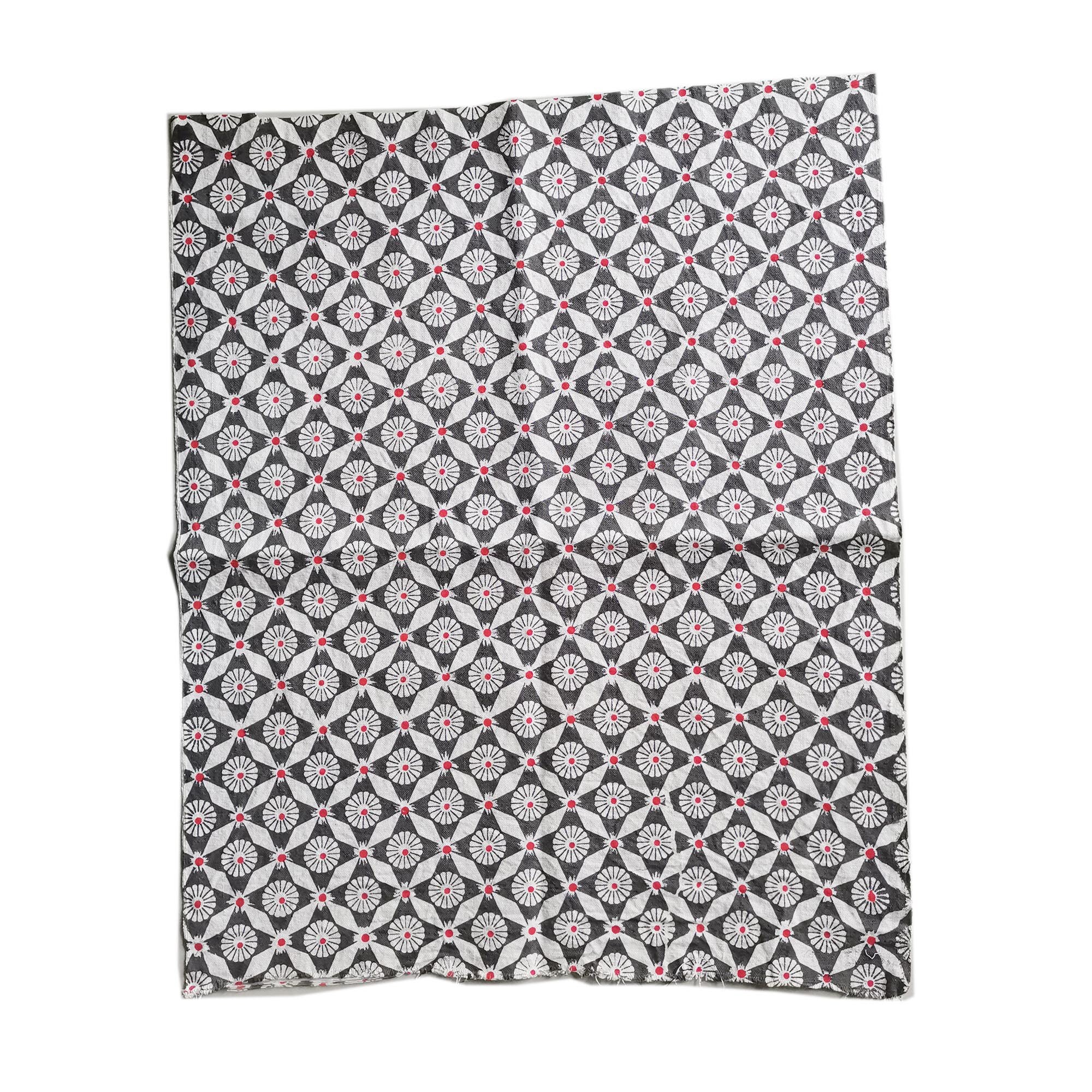 Vintage Chinese Block Print Hand Woven Fabric Abstract | Etsy