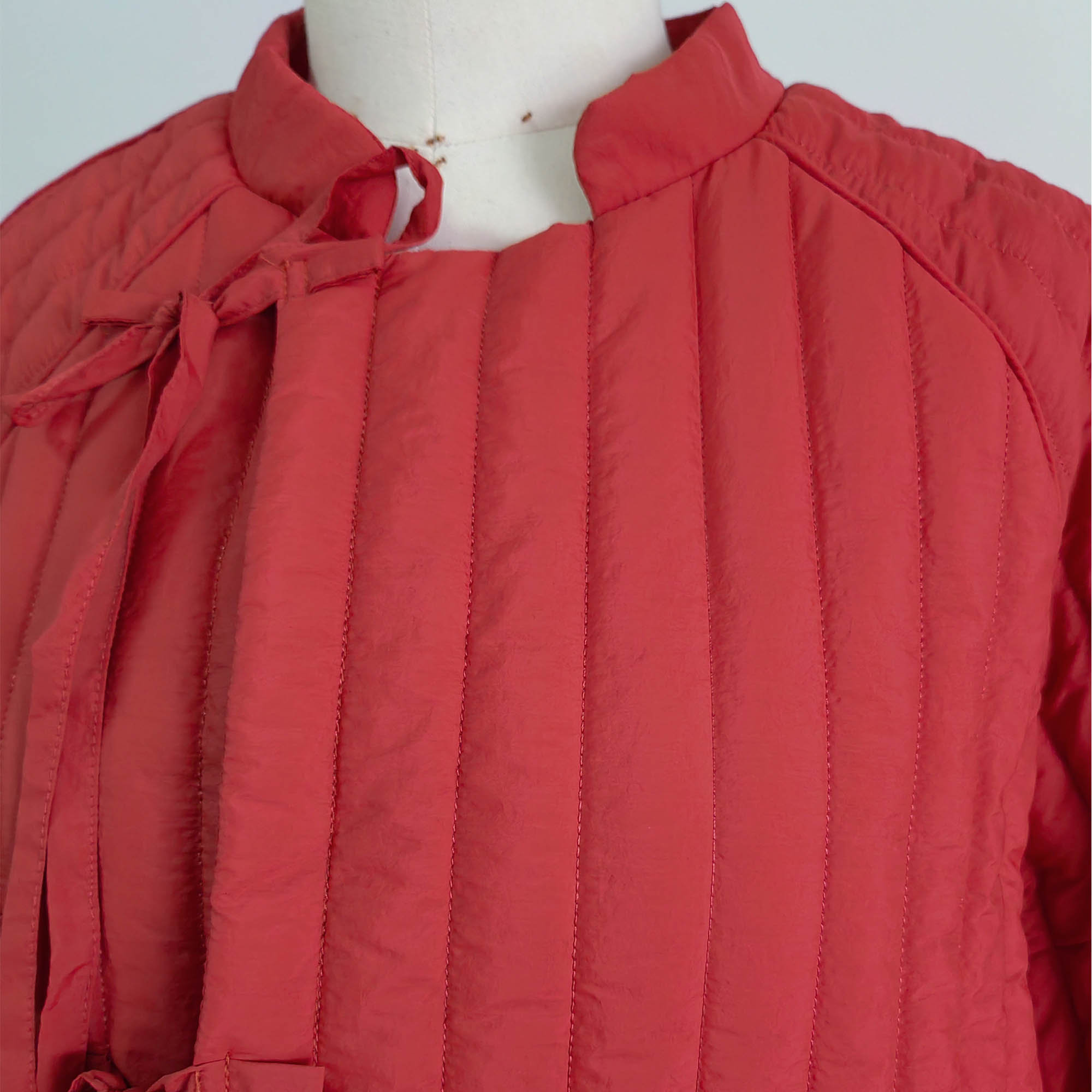 Quilted Long Coat Black Padded Coat Red Long Coat Padded Long - Etsy