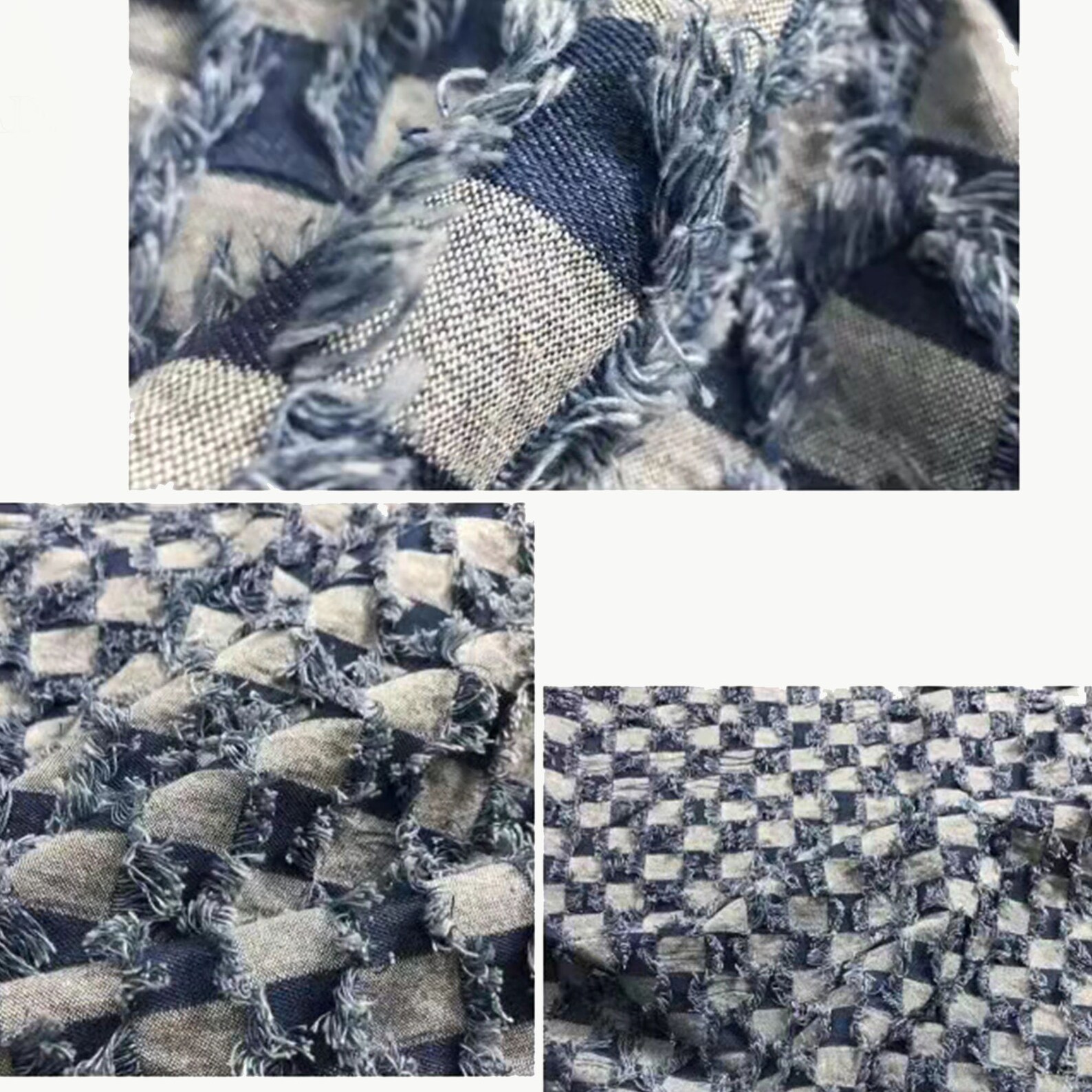 3D Denim Jacket Checks Denim Jacket Check Denim Fabric Unisex | Etsy