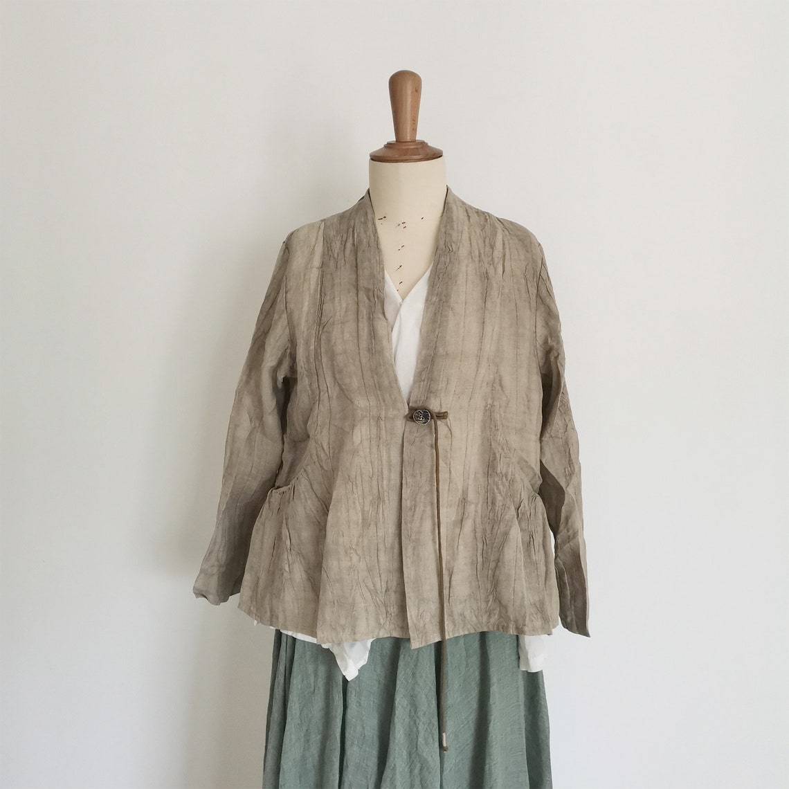 Mud Dye Linen Jacket Summer Autumn Linen Jacket Chinese Style - Etsy
