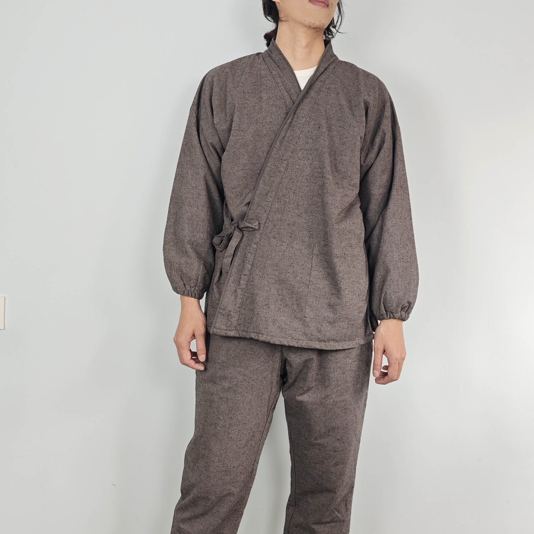 Samue Set With Fleece Lining Warm Gray Home Staying Samue Set Japanese ...