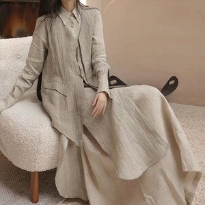 Linen Vest Multi Layer Linen Top Sleeveless Linen Waistcoat Linen Gilet ...