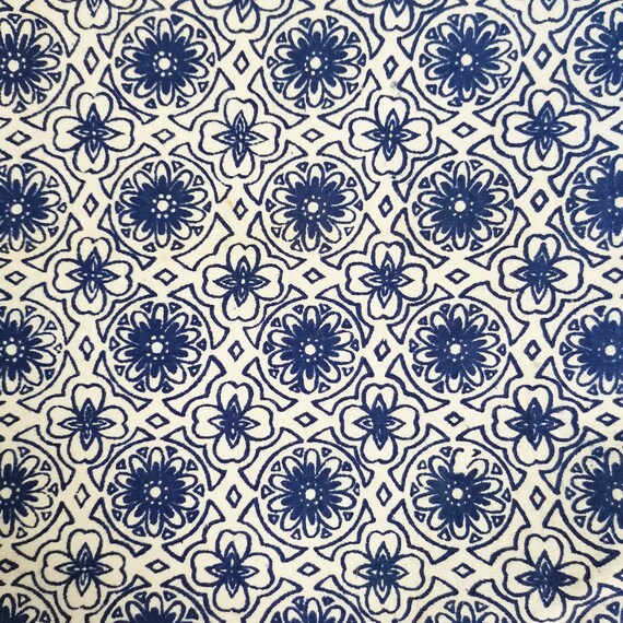 Vintage Chinese Block Print Hand Woven Fabric Block Print | Etsy