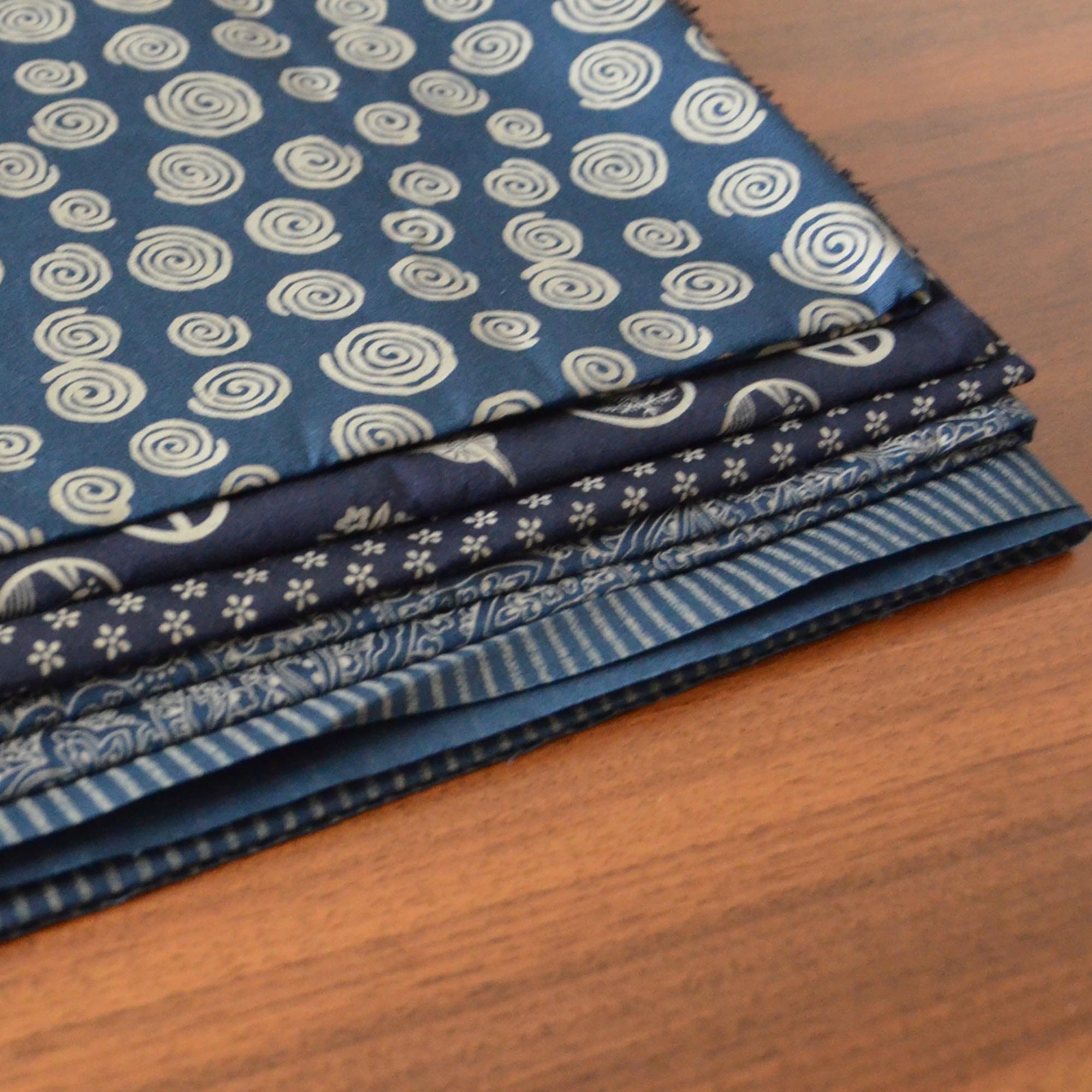 Japanese Fabric Bundle Navy Prints Fabric Quilting Quality | Etsy