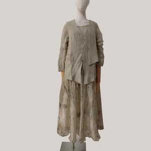 Linen Vest Multi Layer Linen Top Sleeveless Linen Waistcoat Linen Gilet ...