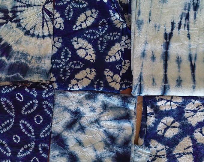 Tie Dye Fabric Indigo Hand Dyed Cotton Blue Dyeing Cotton Fabric Hand ...