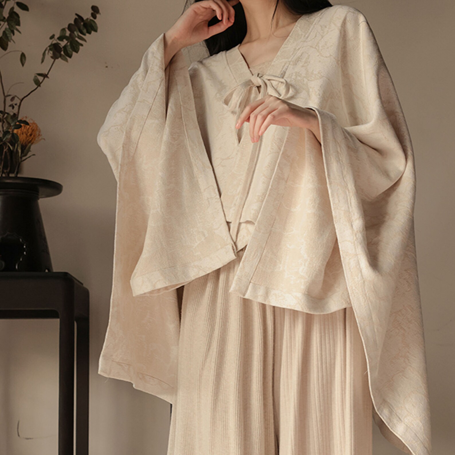 Hanfu Cape Loose Fit Short Cloak Hanfu Top Cotton Jacquard - Etsy