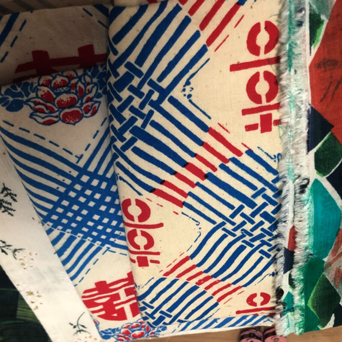 Vintage Chinese Block Print Hand Woven Fabric Block Print Xi - Etsy