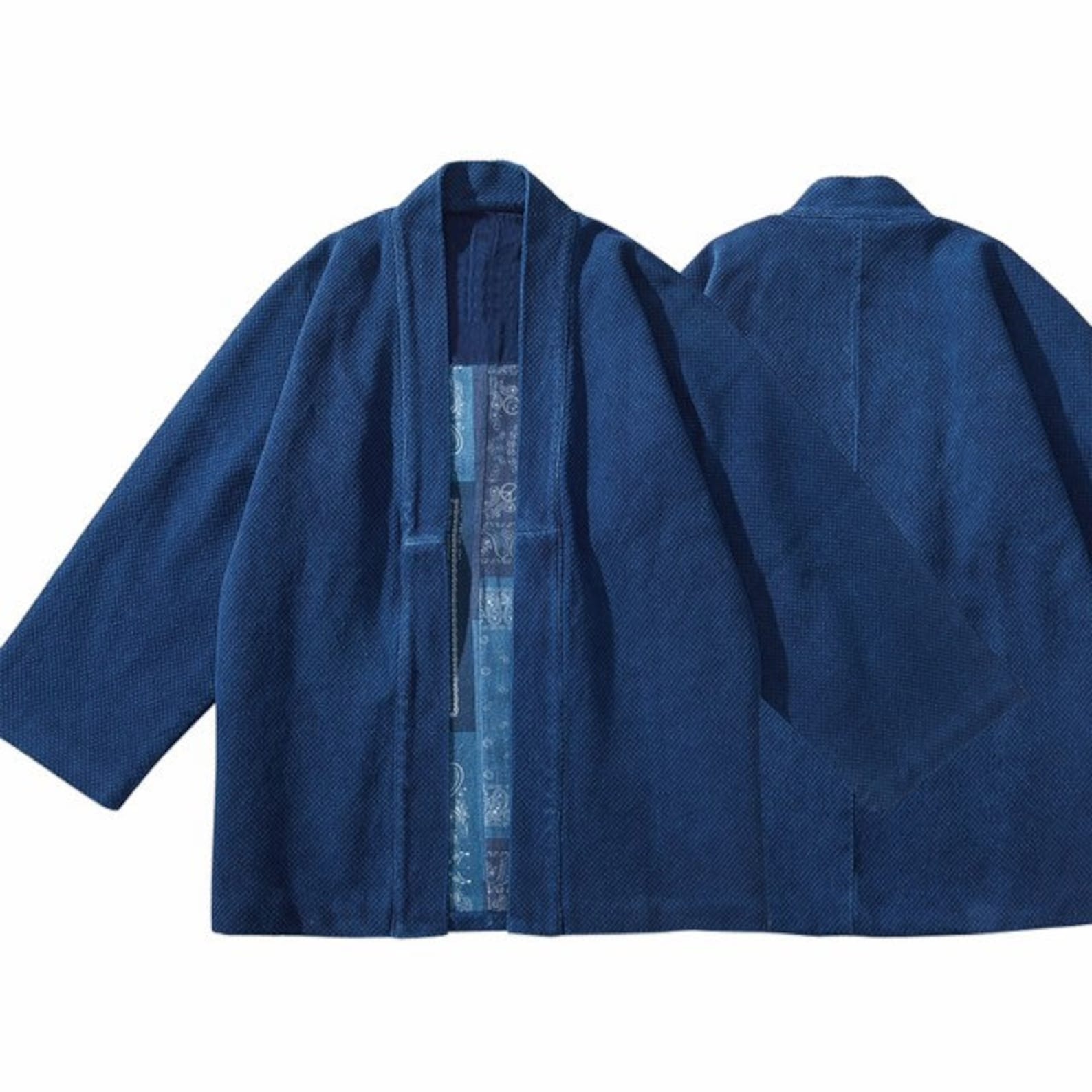 Neza Studio Natural Plant Dye Indigo Kendogi Noragi Jacket - Etsy