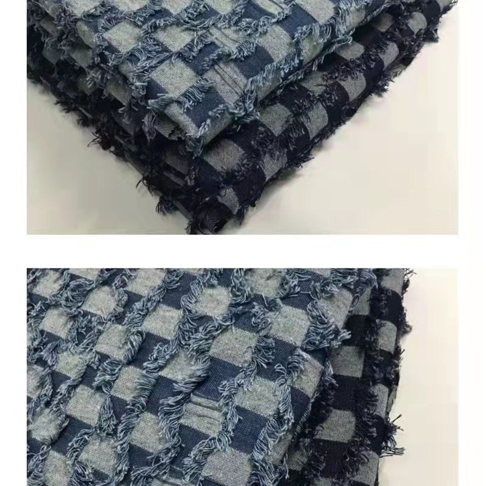 3D Denim Jacket Checks Denim Jacket Check Denim Fabric Unisex - Etsy