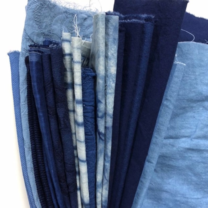 10pcs Indigo Blue Fabric Remnants Hand Dyed Fabric Remnants - Etsy