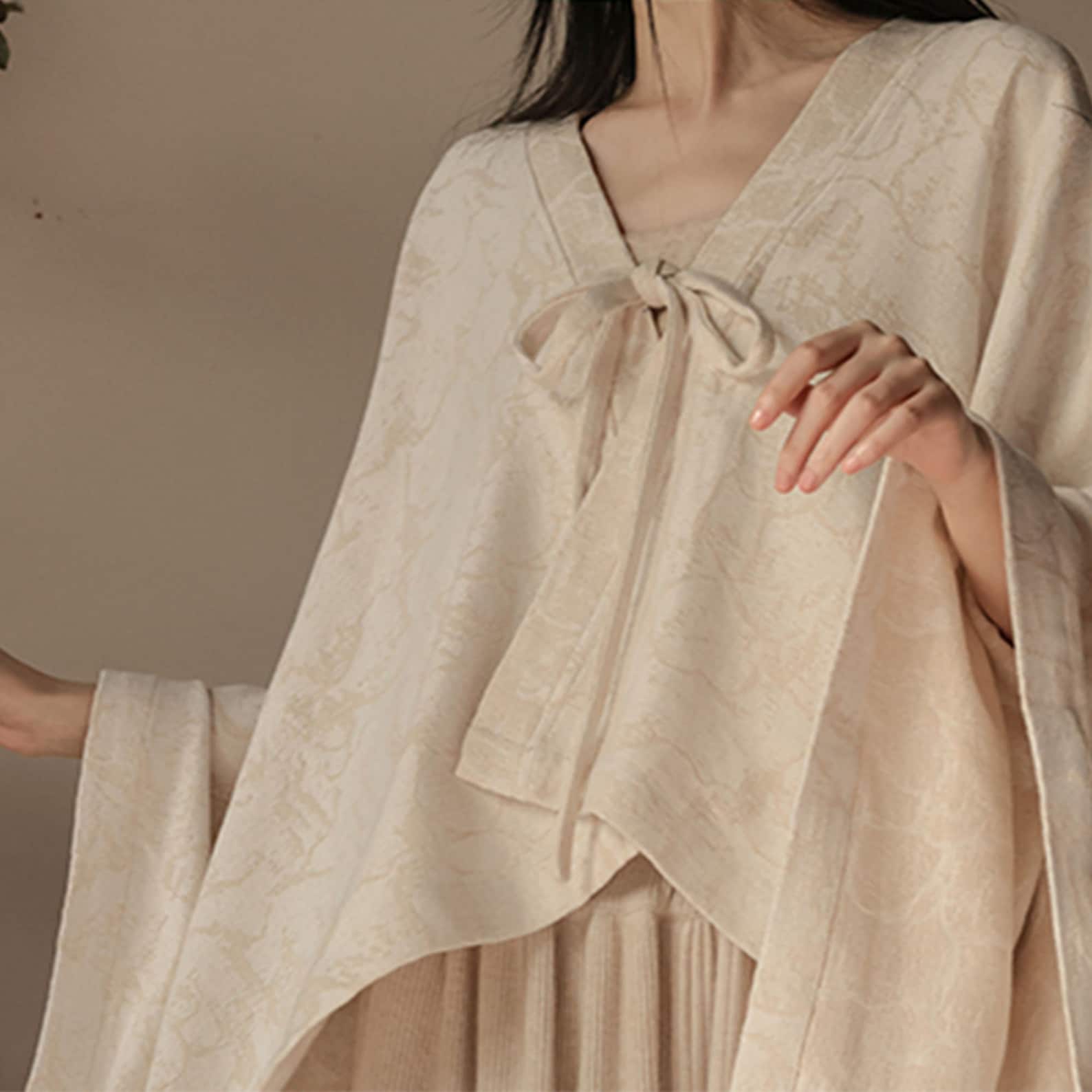 Hanfu Cape Loose Fit Short Cloak Hanfu Top Cotton Jacquard - Etsy