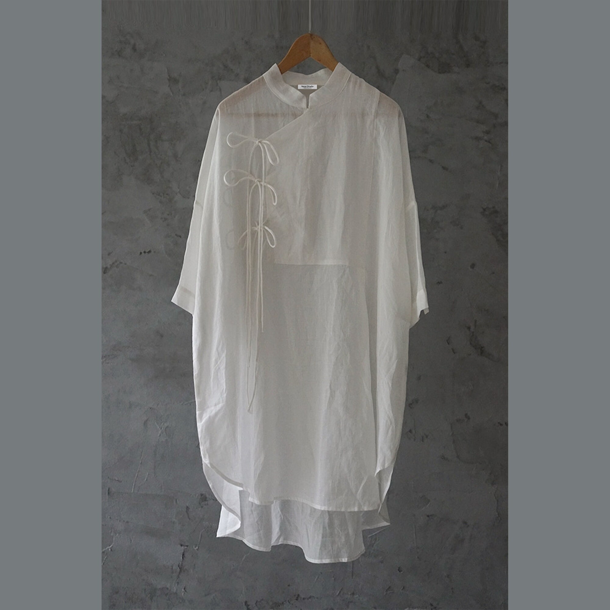 Hanfu Shirt Linen Hanfu Long Shirtdress Chinese Hanfu Top | Etsy