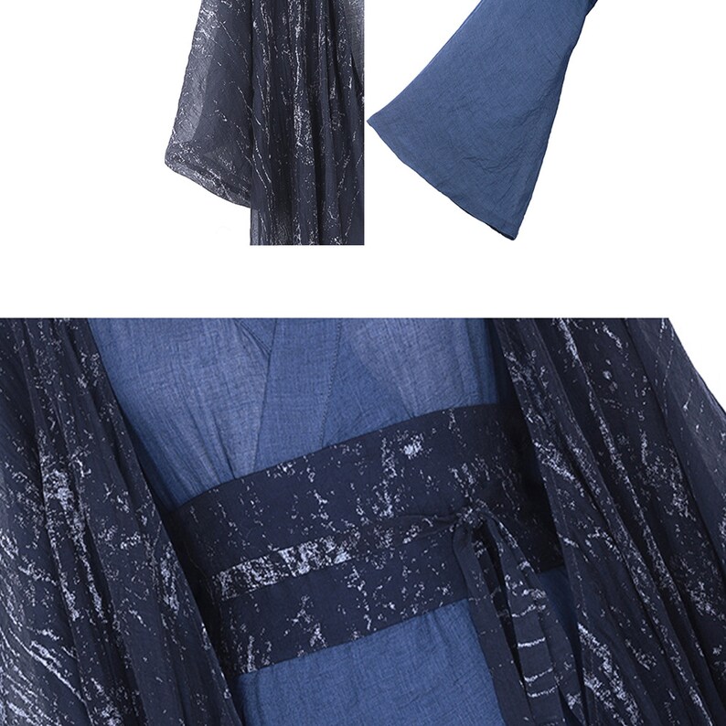Hanfu Haori Blue Kimono 3PCS Set Japanese Style Robe Chinese - Etsy ...