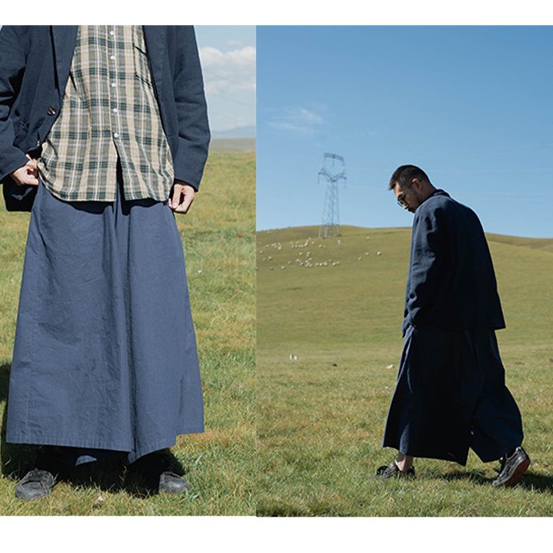 Wide Leg Pants Men / Harem Culottes / Culottes / Japanese | Etsy