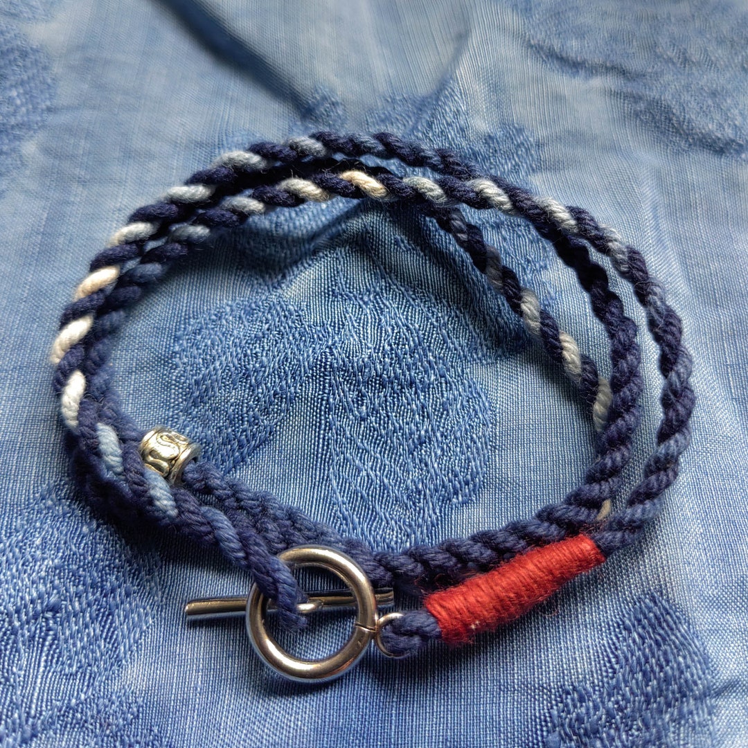 Friendship Bracelets Indigo Hand Dye Blue Braided Friendship Bracelet ...